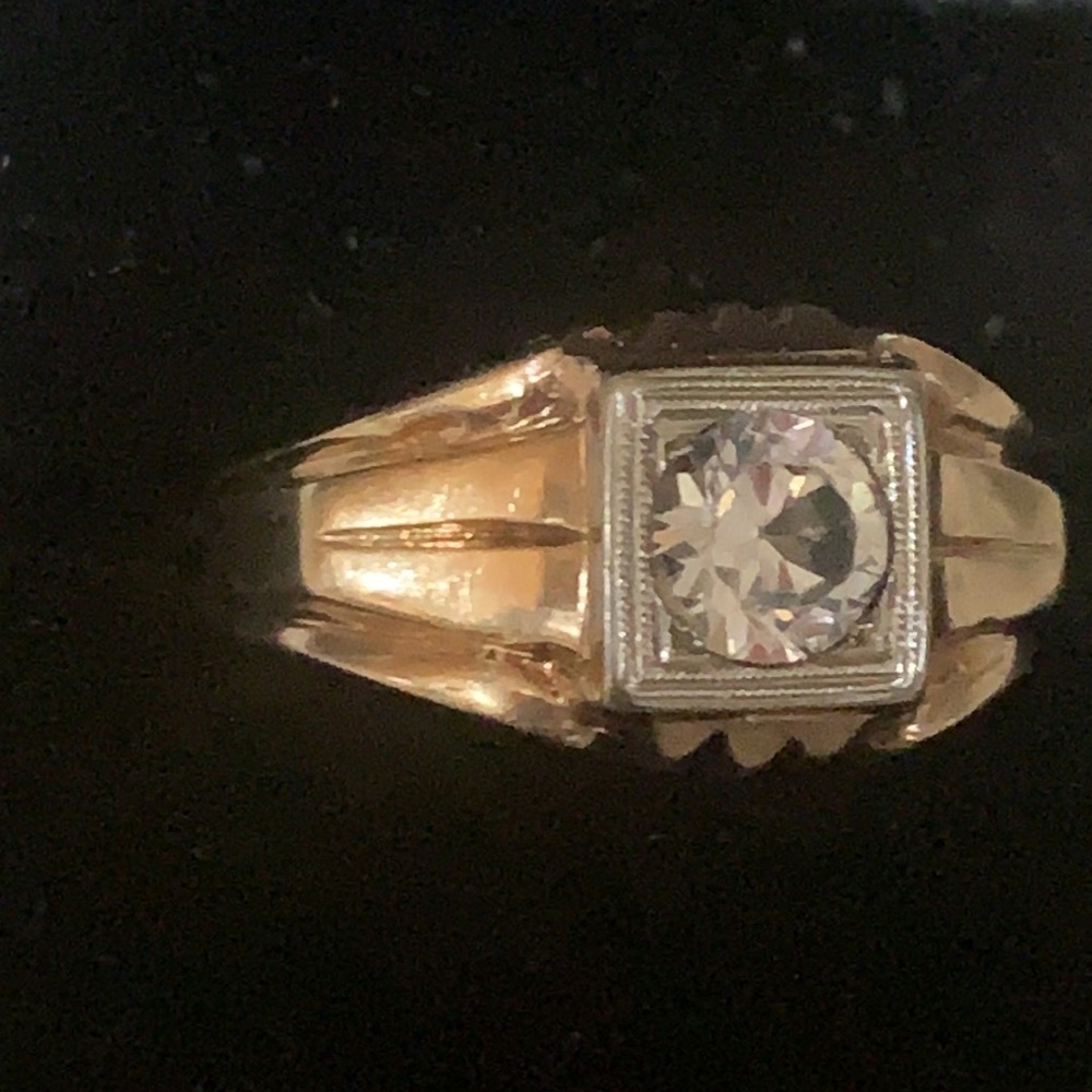 10k Solid Gold Men Ring - Gem